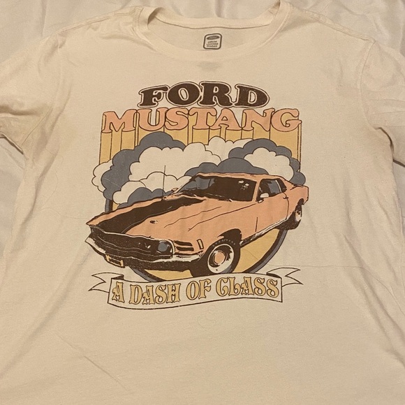 Ford | Shirts | Ford Mustang Graphic Tee Cream And Brown | Poshmark